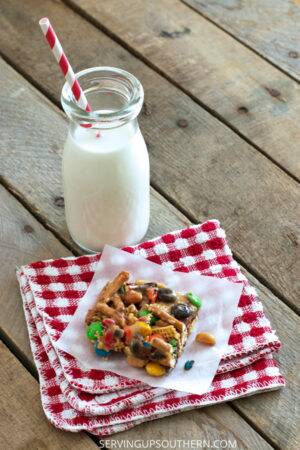 Snack Mix Squares | Serving Up Southern