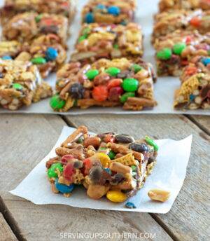 Snack Mix Squares | Serving Up Southern