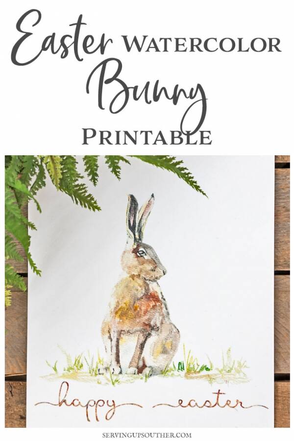 Easter Watercolor Bunny Printable - Serving Up Southern